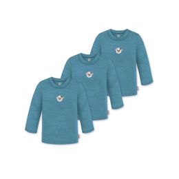 Normani Shirt 'Taupo' Jungen Gr&ouml;&szlig;e 74/80 blaumeliert / wei&szlig;