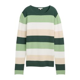 Tom Tailor Sweater female size XL Beige / Fir / Light green / White