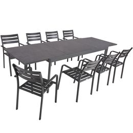 Garden Pleasure Gartenm&ouml;belset 'Nerea' f&uuml;r 8 Personen Aluminium