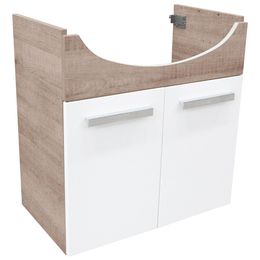 Fackelmann Waschbeckenunterschrank 'A-Vero' braun, wei&szlig; 63 x 64 x 35 cm