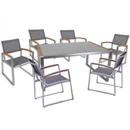 Garden Pleasure Gartenm&ouml;belset 'Ava' f&uuml;r 6 Personen Aluminium