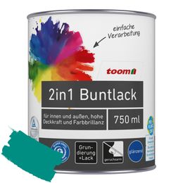 toom 2in1 Buntlack 'S&uuml;dseetraum' petrolfarben gl&auml;nzend 750 ml