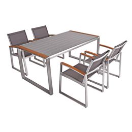 Garden Pleasure Gartenm&ouml;belset 'Ava' f&uuml;r 4 Personen Aluminium