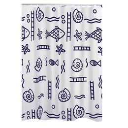 toom Duschvorhang Textil 'Neptun' blau 180 x 200 cm