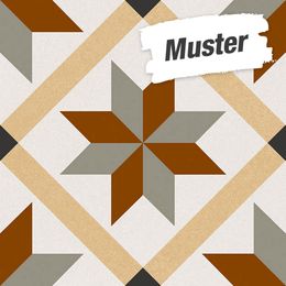 Muster zur Bodenfliese 'Retro Genova' Feinsteinzeug mehrfarbig 22,5 x 22,5 cm