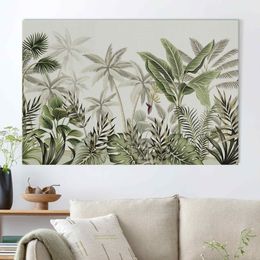 Bilderwelten Akustikbild gr&uuml;n Tropisch Schallschutzbild - Palmen im Dschungel - Pflanzen Wohnzimmer Schlafzimmer