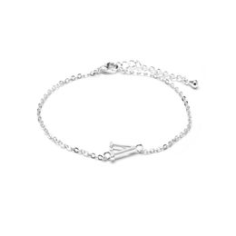 Luxenter Armband 'Alphabet V' Damen Gr&ouml;&szlig;e 19 cm silber
