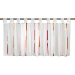 ELBERSDRUCKE Bistrogardine mit Schlaufen "Calypso" pink/orange