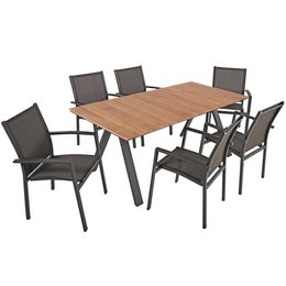 Garden Pleasure Gartenm&ouml;belset 'Davina' f&uuml;r 6 Personen Aluminium