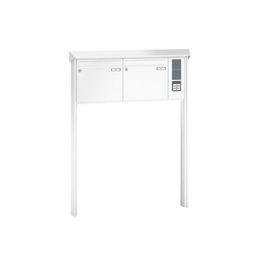 Renz Prisma freistehende Briefkastenanlage mit Sprechanlage 2-fach RAL9016