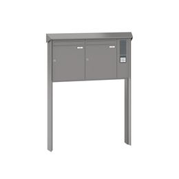 Renz Prisma freistehende Briefkastenanlage mit Sprechanlage 2-fach RAL9007