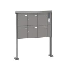 Renz Prisma freistehende Briefkastenanlage mit Sprechanlage 6-fach DB703