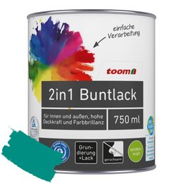 toom 2in1 Buntlack 'S&uuml;dseetraum' petrolfarben seidenmatt 750 ml