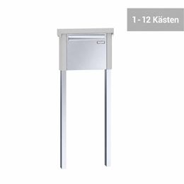 LEABOX freistehende Briefkastenanlage in V2A Edelstahl - LEA2 (1-12-fach)