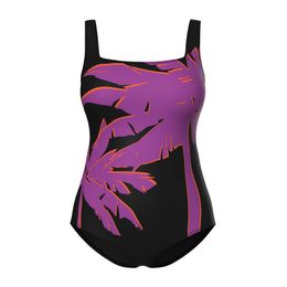 Ulla Popken Badeanzug Damen Gr&ouml;&szlig;e M/L lila / hellrot / schwarz