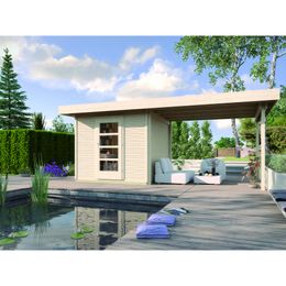 Weka Premium-Design-Gartenhaus 'Fineline' Gr&ouml;&szlig;e 1, mit Anbau