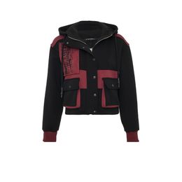 Cipo & Baxx Cipo & Baxx Sweatjacke WL383, sportlicher Stil Damen Gr&ouml;&szlig;e XL schwarz