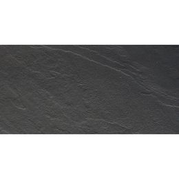 Bodenfliese 'Basalto' Feinsteinzeug schwarz 30,2 x 60,4 cm