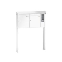 Renz Prisma freistehende Briefkastenanlage mit Sprechanlage 2-fach RAL9016