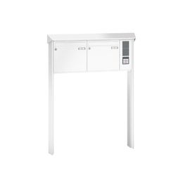 Renz Prisma freistehende Briefkastenanlage mit Sprechanlage 2-fach RAL9016