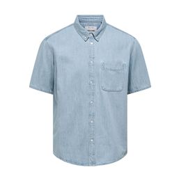 Only & Sons Only & Sons Button Up Shirt 'ONSOrson' male size XXL Light blue
