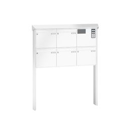 Renz Prisma freistehende Briefkastenanlage mit Sprechanlage 5-fach RAL9016