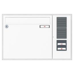 Renz Schattenfuge Unterputz Briefkastenanlage mit Sprechsieb rechts RAL9016