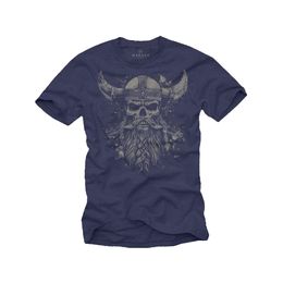 Makaya Shirt 'Viking Skull' Herren Gr&ouml;&szlig;e XL blau