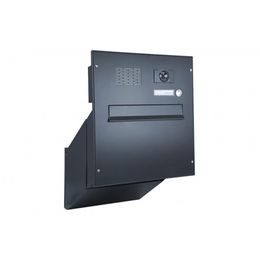 XXL Kamera Mauerdurchwurf Briefkasten in RAL 7016 mit Busch-Jaeger Videostation WLAN 4.3 - D-241