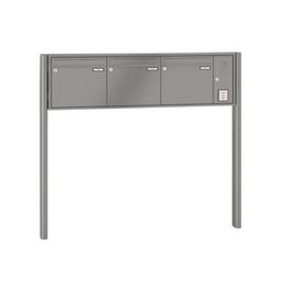 Renz Quadra freistehende Briefkastenanlage mit Sprechanlage 3-fach RAL9016