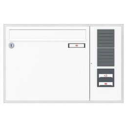 Renz Schattenfuge Unterputz Briefkastenanlage mit Sprechsieb rechts RAL9016
