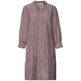Street One Studio Knielanges Kleid mit V-Neck und Print Damen Gr&ouml;&szlig;e 44 beige Sommerkleid
