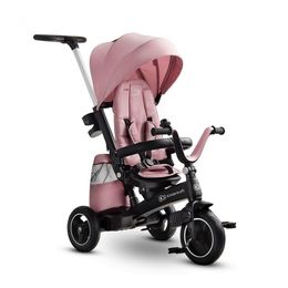 Kinderkraft Dreirad Easytwist, Rosa, Metall, Kunststoff, Textil, 34x107x122 cm, UV 50+, R&uuml;ckenlehne, abnehmbare St&uuml;tzr&auml;der, Becherhalter, Fu&szlig;st&uuml;tzen, h&ouml;henverstellbare Schubstange, Outdoor Spielzeug, Kinderfahrzeuge, Dreir&auml;der