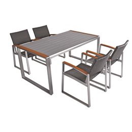 Garden Pleasure Gartenm&ouml;belset 'Ava' f&uuml;r 4 Personen Aluminium