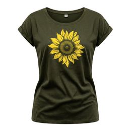 Makaya Shirt 'Sonnenblume' Damen Gr&ouml;&szlig;e 5XL gr&uuml;n