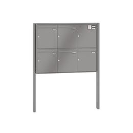 Renz Quadra freistehende Briefkastenanlage mit Sprechanlage 5-fach RAL7016