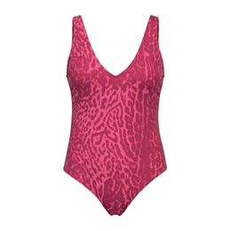 Studio Untold Badeanzug Damen Gr&ouml;&szlig;e 4XL weinrot / wei&szlig;
