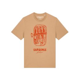 Watapparel T-Shirt 'Sardines Portugal' Herren Gr&ouml;&szlig;e XXL beige / orange