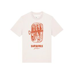 Watapparel T-Shirt 'Sardines Portugal' Herren Gr&ouml;&szlig;e XXL beige / orange