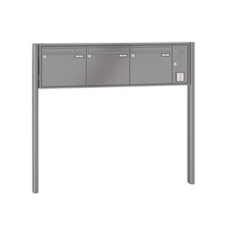 Renz Quadra freistehende Briefkastenanlage mit Sprechanlage 3-fach RAL7016
