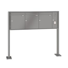 Renz Quadra freistehende Briefkastenanlage mit Sprechanlage 3-fach RAL9016