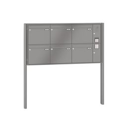 Renz Quadra freistehende Briefkastenanlage mit Sprechanlage 6-fach DB703