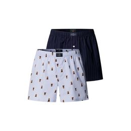 Hackett London Boxershorts Herren Gr&ouml;&szlig;e M marine / royalblau / merlot