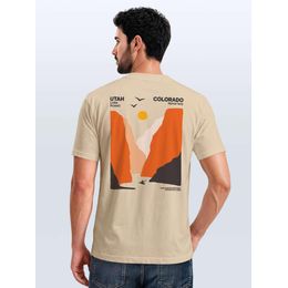 Neverless Shirt 'Colorado River' Herren Gr&ouml;&szlig;e S beige