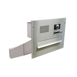 Edelstahl Kamera Durchwurf Briefkasten mit Busch-Jaeger Videostation WLAN 4.3 - D-042