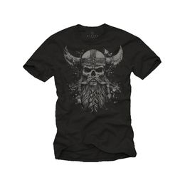 Makaya Shirt 'Viking Skull' Herren Gr&ouml;&szlig;e M schwarz