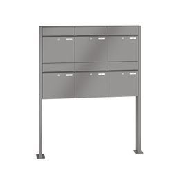 Renz Plan freistehende Briefkastenanlage 6-fach RAL9016