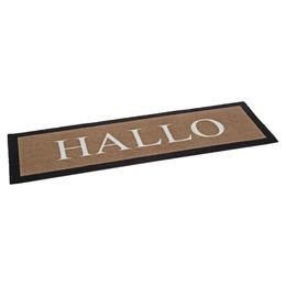 toom Sauberlaufmatte 'Hallo' 75 x 25 cm schlammfarben