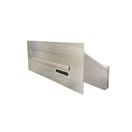 FLAT Design Edelstahl Mauerdurchwurf Briefkasten mit Namensschild - T: 23-38 cm - DX-041