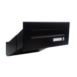 Mauerdurchwurf Briefkasten in RAL 9005 mit Klingel - T: 23-38 cm - D-041